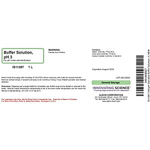 ALDON Innovating Science 3.00 pH Standard Buffer Solution, 1L - The Curated Chemical Collection