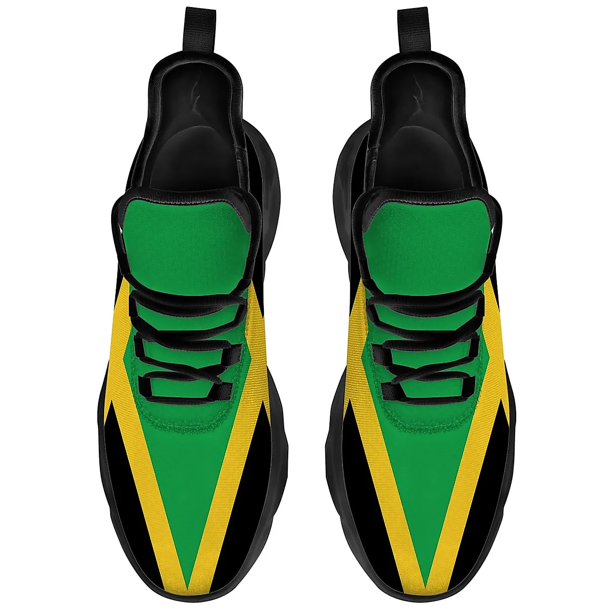 Ciadoon Jamaica Shoes for Women Men Jamaica Jamaican Flag Tennis Sneakers Running Walking Shoes Gifts for Her Him,Size 8 Men/10 Women Black