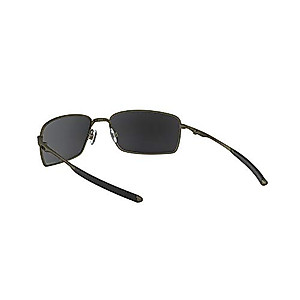 Oakley Men's OO4075 Square Wire Rectangular Sunglasses, Carbon/Grey Polarized, 60 mm