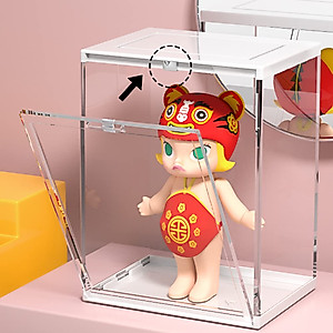 GOTO 12pcs Small Clear Display Cases for Blind Box Toy Pop Mart Bearbrick 100 Mini Action Figures Organizer Display Box Container Unit (12, 0.5L/Box)