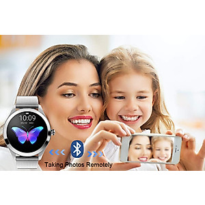 Smart Watch for Women,Elegant&High-end Sylish Stainless Steel IP68 Waterproof Smartwatch Fitness Tracker with Heart Rate Sleep Monitoring Calories Activity Tracker,Gift for Lady Girls,Silver