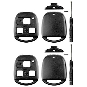 KeylessOption Keyless Entry Remote Key Blade Fob Shell Case Cover Repair for Toyota HYQ12BBT HYQ1512V (Pack of 2)