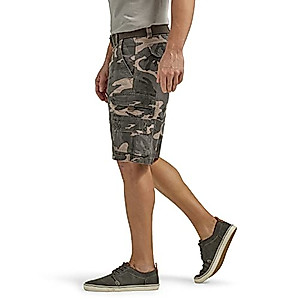 Lee Men's Big & Tall Dungarees Belted Wyoming Cargo Short, Ash Camo, 48