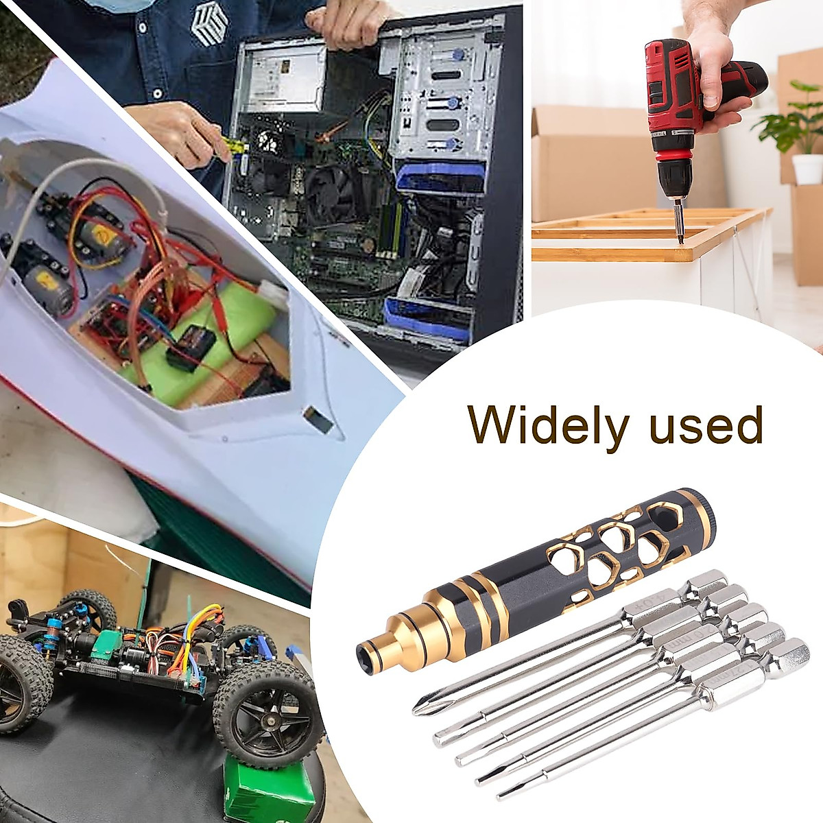 AllinRC RC Hex Head Allen Wrench Set & Phillips Screwdriver 5 in 1 RC Hobby Tools Kit for RC Car Traxxas Arrma Axial Losi Redcat Racing Helicopter Drone Boat