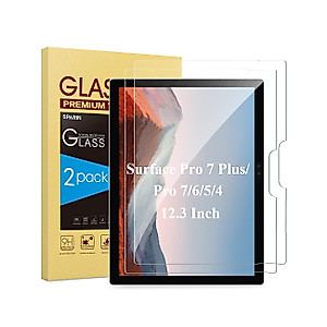 [2 Pack] SPARIN Screen Protector for Surface Pro 7 Plus/Surface Pro 7 / Surface Pro 6 / Surface Pro (5th Gen) / Surface Pro 4, Tempered Glass with Surface Pen Compatible/Scratch Resistant