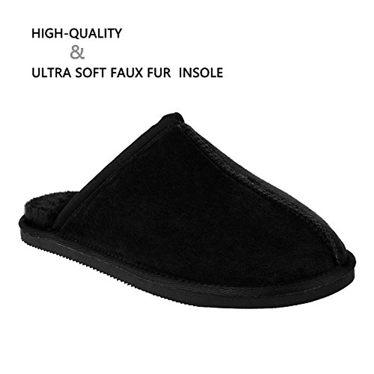 CLPP'LI Mens Slip on Slippers - Black - 11