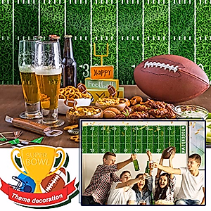 Boao Football Party Supplies 10 ft Football Party Field Aisle Runners Football Tablecloth Touchdown Floor Runners for Game Day Party Football Field Sign Supplies, 24 x 120 Inch (4 Pieces)