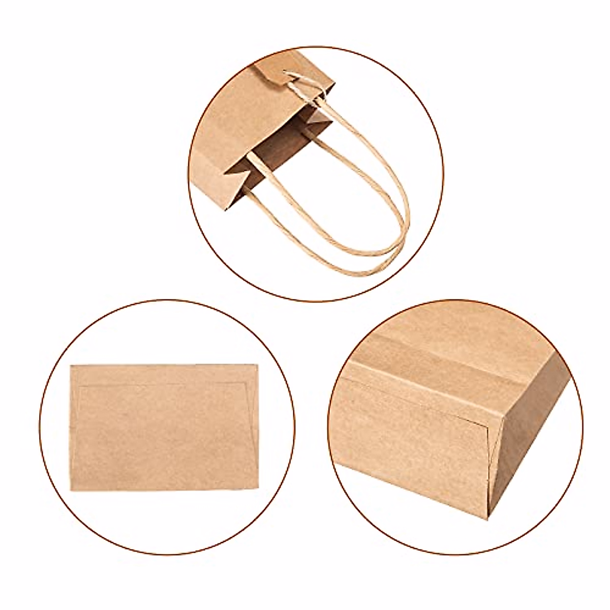 24 Pieces Mini Kraft Paper Bags with Handles 6.25 x 3.5 Inch Paper Party Favor Bag, 24 Pieces Blank Kraft Paper Tag Hanging Labels and 33 Feet Long Twine Rope for Treat Bags, Shopping Bags (Brown)