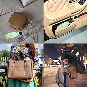 Xiuying Feng Mini Travel Umbrella, Small Compact Portable Umbrella for Sun and Rain, Windproof Parasol with 99% UV Protection for Women and Men