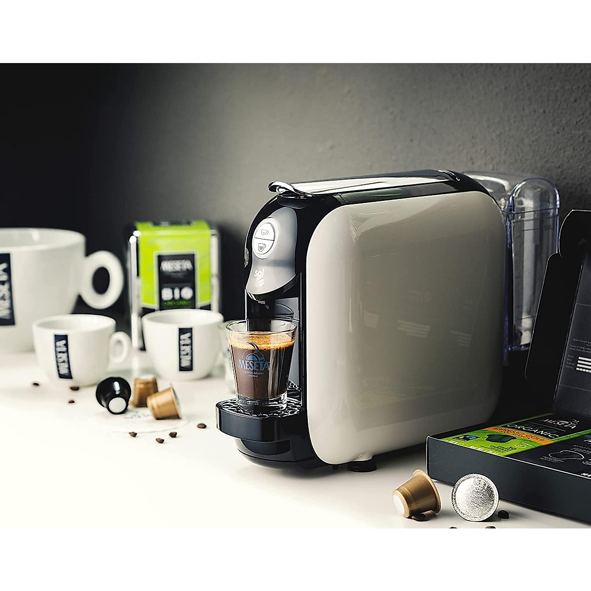 Nespresso Compatible Meseta Coffee Capsules . 100 Capsules of Gourmet Organic(European certified) 100% Arabica Coffee Espresso Compatible with Nespresso Machine