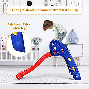 GLACER Toddler Slide, Sturdy Folding Baby Slide, Playground Slipping Slide Climber for Indoor and Outdoors Use, Plastic Kids Slide First Slide