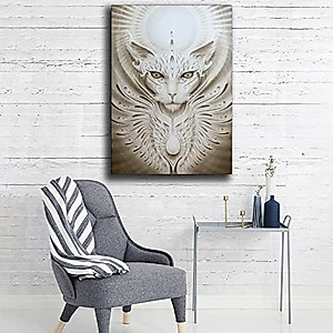 RIP White Light Oracle The Mystic Cat Canvas Art Poster and Wall Art Picture Print Modern Family Bedroom Decor Posters 16x24inch(40x60cm)