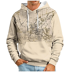 Y2K Hoodie, Men'S Graphic Letter Print Pullover Hoodies Long Sleeve Sweatshirt Tops Mens Pink Hoodie Pullover Men Fashion Devil Hoodie Mgk Trendy For 2023 Hoodie (L, Khaki)