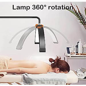 QQXX LED Floor Half Moon Lash Light Floor Lamp for Reading,Eyelash Extensions LED Floor Light，Lash Lamp,Adjustable Standing Lamp with Remote,Tattoo Light,Salon Cosmetic SPA Pmu Lamp , White