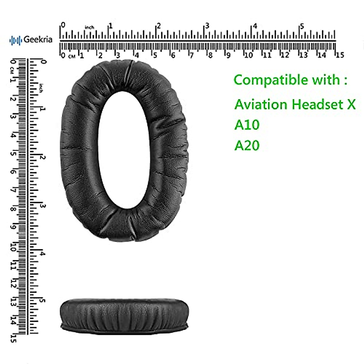 Geekria QuickFit Replacement Ear Pads for Bose Aviation Headset X A10 A20 Headphones Ear Cushions, Headset Earpads, Ear Cups Cover Repair Parts (Black)