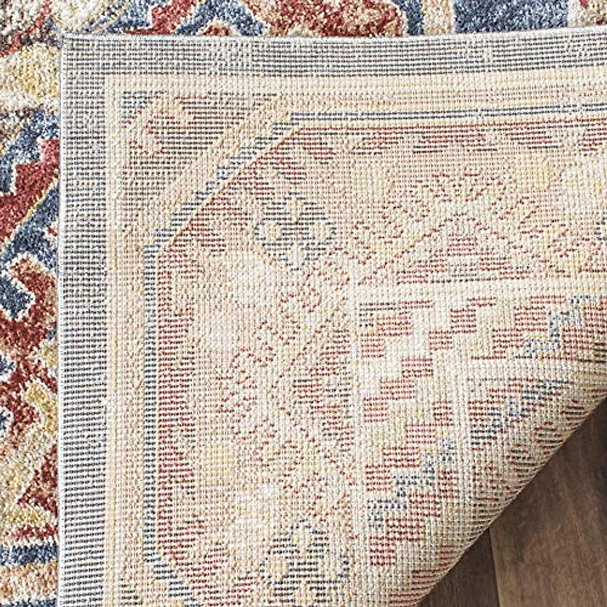 SAFAVIEH Bijar Collection 2'3" x 6' Royal / Rust BIJ647B Traditional Oriental Distressed Non-Shedding Living Room Entryway Foyer Hallway Bedroom Runner Rug