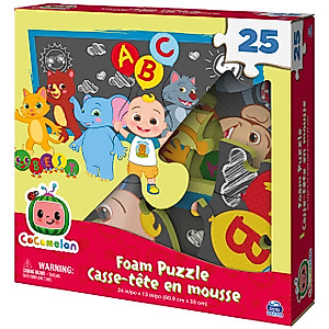 Cocomelon, 25-Piece Jigsaw Foam Squishy Puzzle ABC Best Friends JJ & Animals Musical Show, for Kids Ages 4 and up