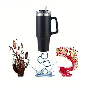 40 oz Insulated Stainless Steel Water Bottle with Lid,Handle and straw, Insulated Mug for Hot and Cold as Travel Gifts,Coffee/tea/Beverages Tumbler and Thermos