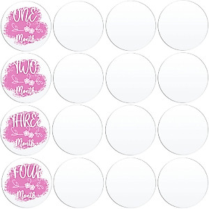20 Pieces Clear Circle Acrylic Sheet 4 Inch Acrylic Plexiglass Disc Transparent Round Acrylic Sign for Milestone Markers, Name Cards, Cricut Cutting and Engraving, Painting and DIY Projects