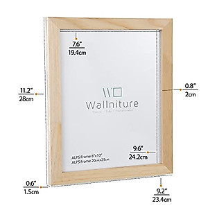 Wallniture Alps DIY Wall Decor 8x10 Craft Picture Frames Table Top Display or Wall Mount, Set of 3 Natural Finish