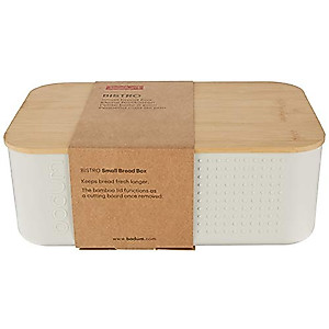 Bodum 11740-01 Bistro Bread Box Small Bread Box, Plastic, Wood, White, 19.39 x 29.4 x 10.7 cm