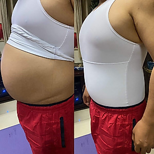 Mens Slimming Body Shaper Vest, Gynecomastia Compression Shirt Shapewear, Abs Abdomen Undershirts, Tummy Control Tank Top White