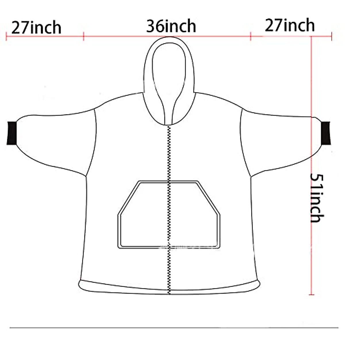 Sviwdsk, Weighted Blanket Sweatshirt for Women and Men,Traveling and Outdoor Activities Zip Up Blanket Hoodie,Thick Flannel Fuzzy Blanket with Sleeves and Giant Pocket,39x36,Gray, Adult