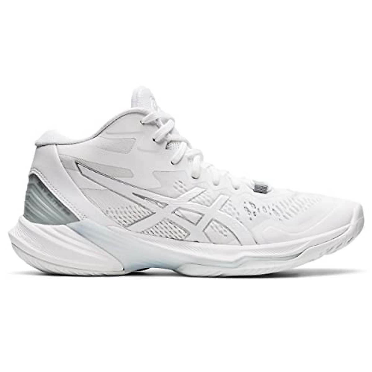 ASICS Women's Sky Elite FlyteFoam Mid Top 2 Volleyball Shoes, 8.5, White/White