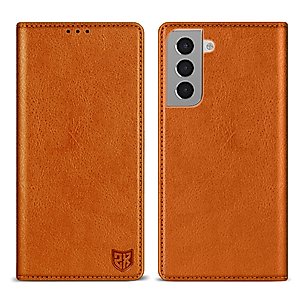 ZZXX for Samsung Galaxy S21 Wallet Case with [RFID Blocking] Card Slot Stand Strong Magnetic Leather Flip Fold Protective Phone Case for Samsung Galaxy S21 Case Wallet(Brown-6.2 inch)