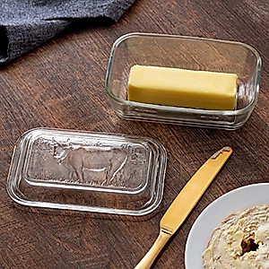 Luminarc Cow Butter Dish, Set of 1, Lid, 1, Clear