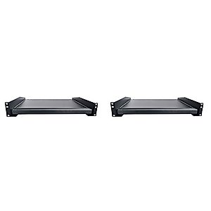 Sysracks Pack 2 PCS X 2U Rack Mount Adjustable Pull-Out Sliding Keyboard Mouse Shelf Tray