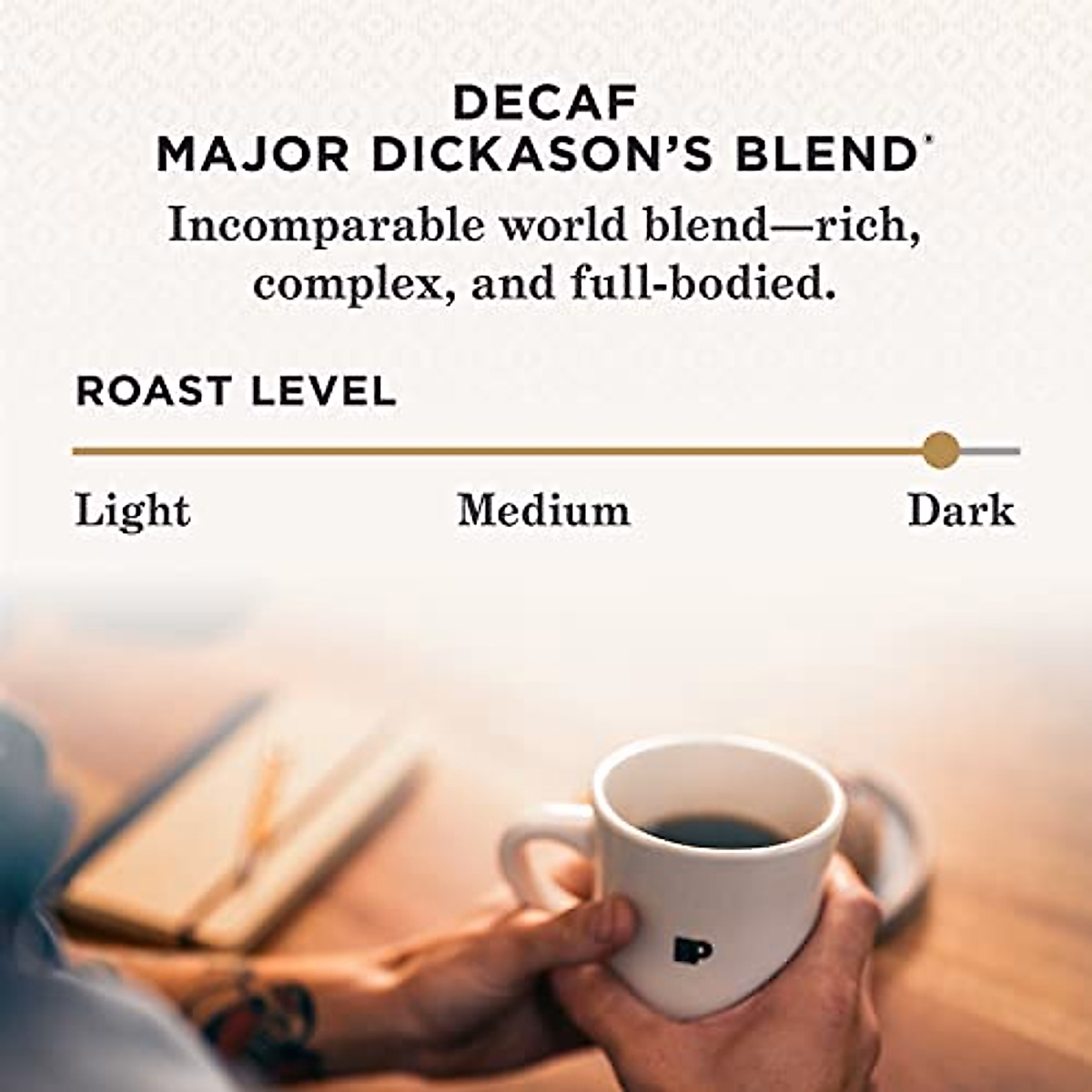 Peet's Coffee, Dark Roast Decaffeinated Ground Coffee - Decaf Major Dickason's Blend 10.5 Ounce Bag