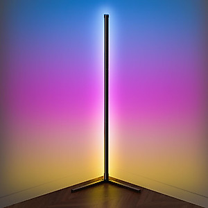 Annxrenn Corner Floor Lamp, LED Corner Floor Lamp 16 Million DIY Colors Smart RGB Floor Lamp Compatible with Alexa,Corner Light with Music Sync Changing Floor Lamps for Living Room Bedroom