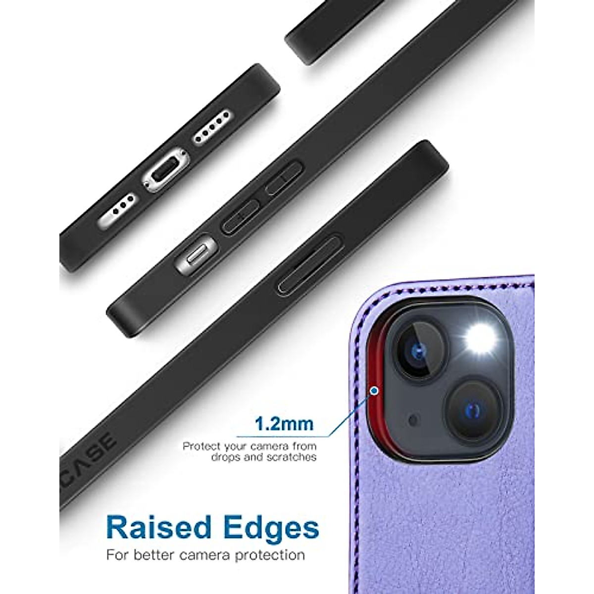 OCASE Compatible with iPhone 13 Wallet Case, PU Leather Flip Folio Case with Card Holders RFID Blocking Kickstand [Shockproof TPU Inner Shell] Phone Cover 6.1 Inch 2021 (Purple)