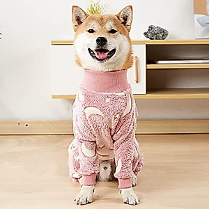 Xqpetlihai Dog Pajamas Dog Onesie Soft Material Dog Clothes for Medium Large Size Dog Dog Pjs for Girl(P,XL)