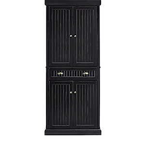 Crosley Furniture Seaside Kitchen Pantry Cabinet - Distressed Black