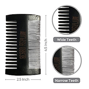 Beard Asylum Premium Black Wood Comb And Brush Set - Best Fathers Day Gift