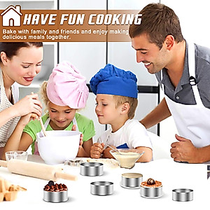 Round Cake Ring Mold,Stainless Steel Ring Molds for Cooking,Cookie Rings for Baking 4 Inch,Dessert Mousse Molds with Pusher & Lifter Cooking Rings, Tuna Tartare Mold (Include 4 Rings and 2 Pusher)