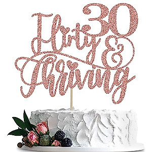 BIABISD 30 Flirty & Thriving Cake Topper ， Talk Thirty to Me Cake Topper ，Dirty 30 Cake Topper，Happy 30th Birthday Party Decorations Supplies
