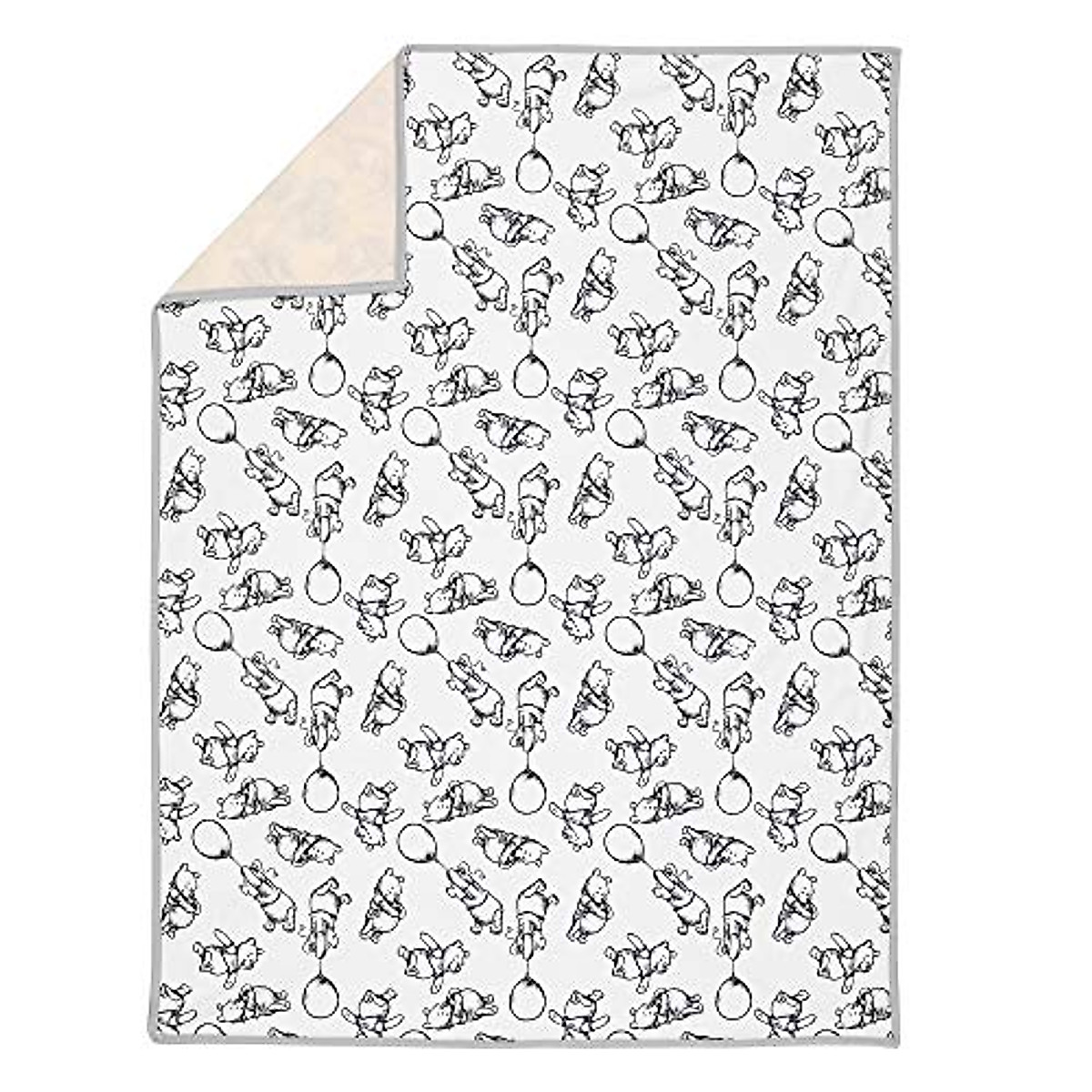 Lambs & Ivy Disney Baby Winnie The Pooh Baby Blanket - Tan/Cream Jersey/Minky