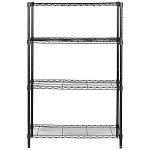 Amazon Basics 4-Shelf Adjustable, Heavy Duty Storage Shelving Unit (350 lbs loading capacity per shelf), Steel Organizer Wire Rack, Black, 36" L x 14" W x 54" H