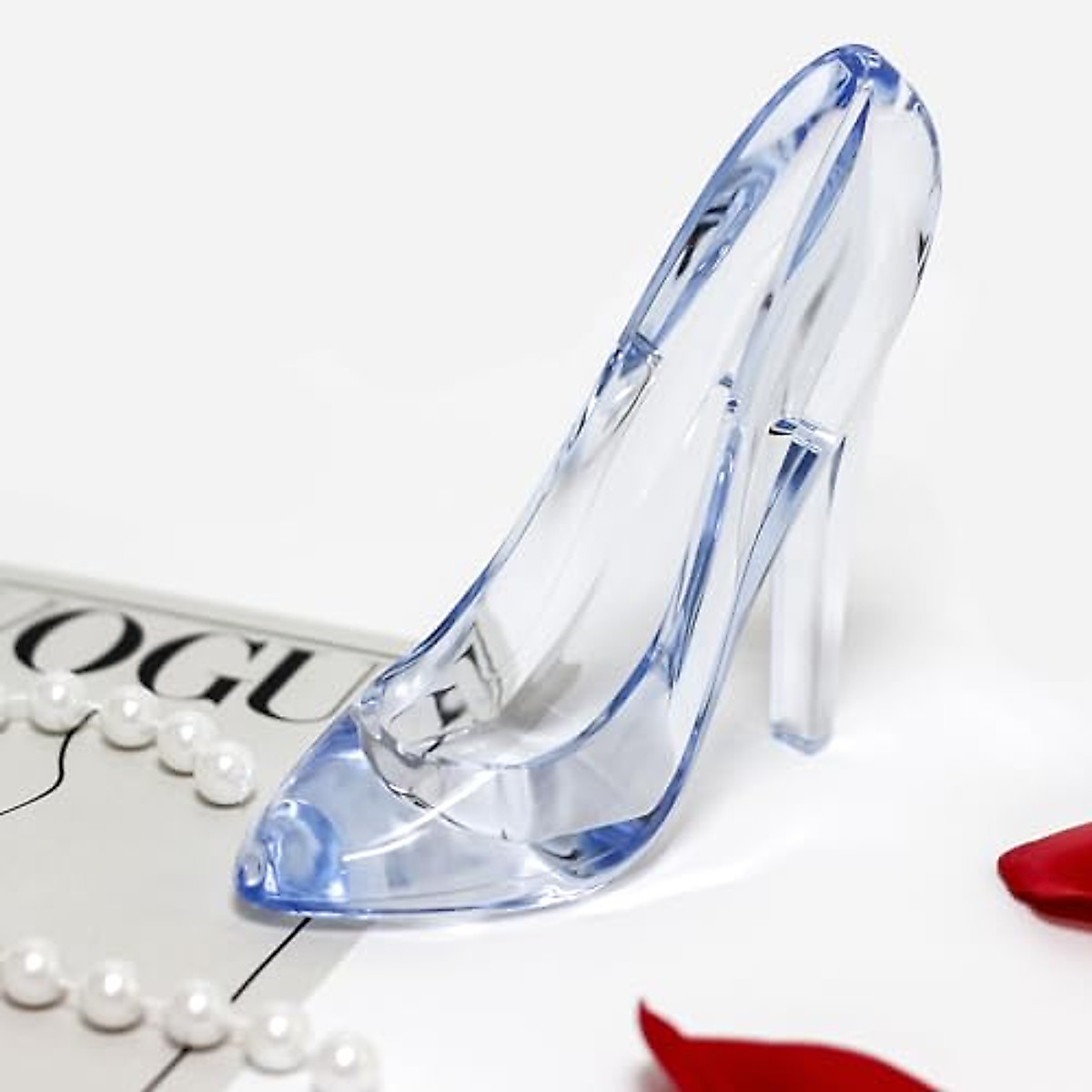 GIMURM Crystal Slipper, Princess Inspired Decorative Sculpture, Birthday Gift, Home Decor, Table Serving, Wedding Shoe Figurines, Miniatures Ornament (Blue)