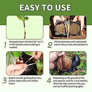 Plant Root Growing Box 20 PCS, Reusable Rooting Ball for Garden Grafting Growing, Plant High Pressure Propagation Ball for Rooting, Black (15S+5M+50 PCS Cable Zip Ties)