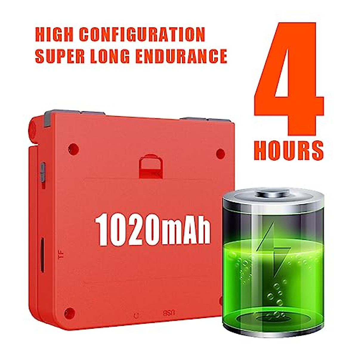 Powkiddy V90 Mini Foldable Handheld Retro Game Console 64G with 6000 Games, 3.0-inch IPS Screen Portable Arcade Rechargeable Games Emulators for Kids and Adults (Red)