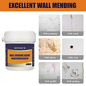 Drywall Repair Kit Drywall Hole Repair Patch Kits Wall Spackle Repair Paste with 8.5OZ White Wall Repair Putty with Scraper, Wall Surface Hole Fill Quick and Easy Solution (1Pack)