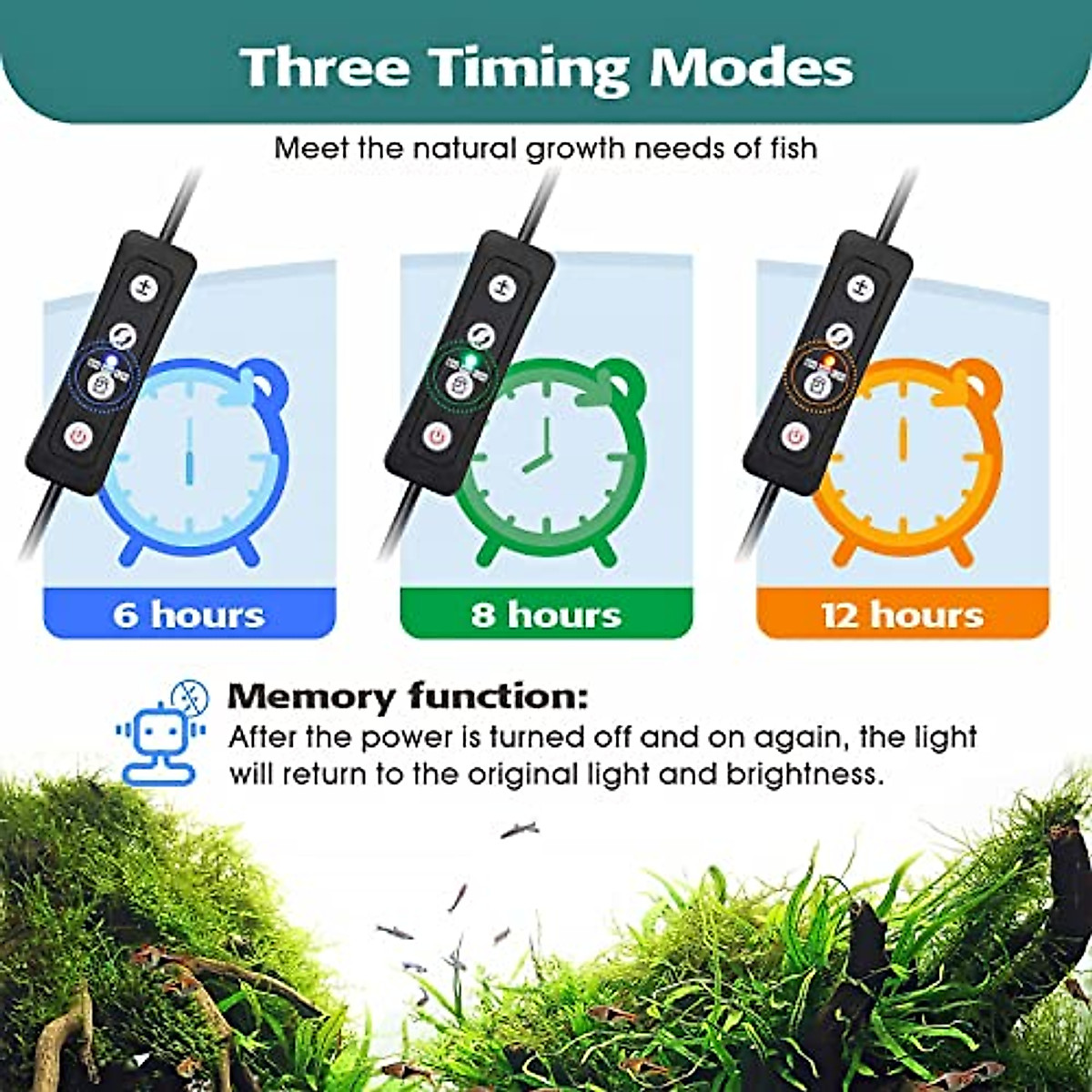 hygger 11W Full Spectrum Aquarium LED Light with 10 Levels of Brightness, White Blue Red Green LEDs,6H8H12H Timer,RGB Light for 12~19IN Freshwater Fish Tank,Aquatic Plants Tropical Ornamental Fish