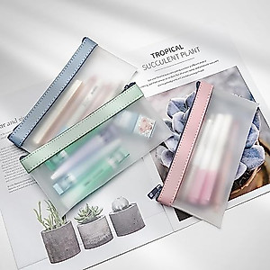 JUTOROSY 3 Pack Pencil Case Zipper Pencil Pouch, Multifunctional Clear Pen Bag Organizer Stationery Storage Bag for Office Supplies Cosmetics Makeup Travel Accessories