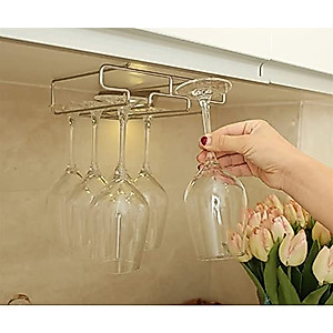 Wine Glass Shelf, Upside-down Home Goblet Iron Art Shelf, Wine Glass Hanging Storage Rack 3 Rows (Size : 2)