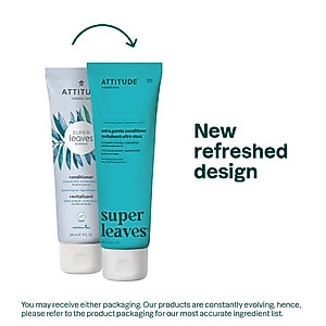 ATTITUDE Extra Gentle Hair Conditioner, Soothes Dry Scalp, Naturally Derived Ingredients, Vegan Detangler, Dermatologically Tested, Unscented, 8 Fl Oz