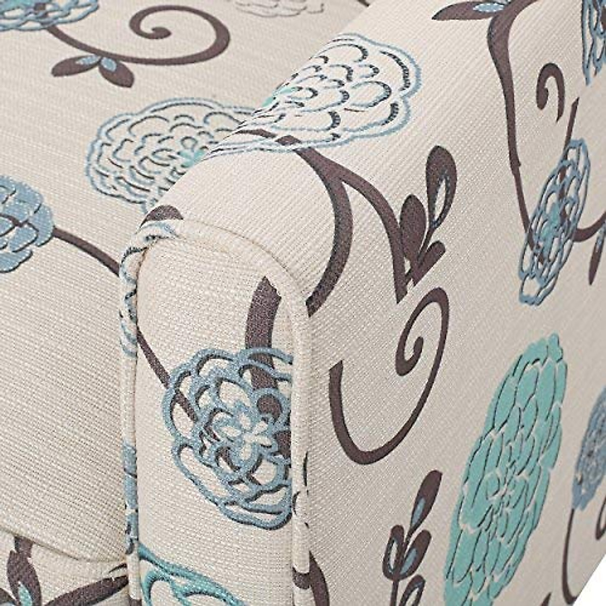 Great Deal Furniture Dufour White and Blue Floral Fabric Recliner
